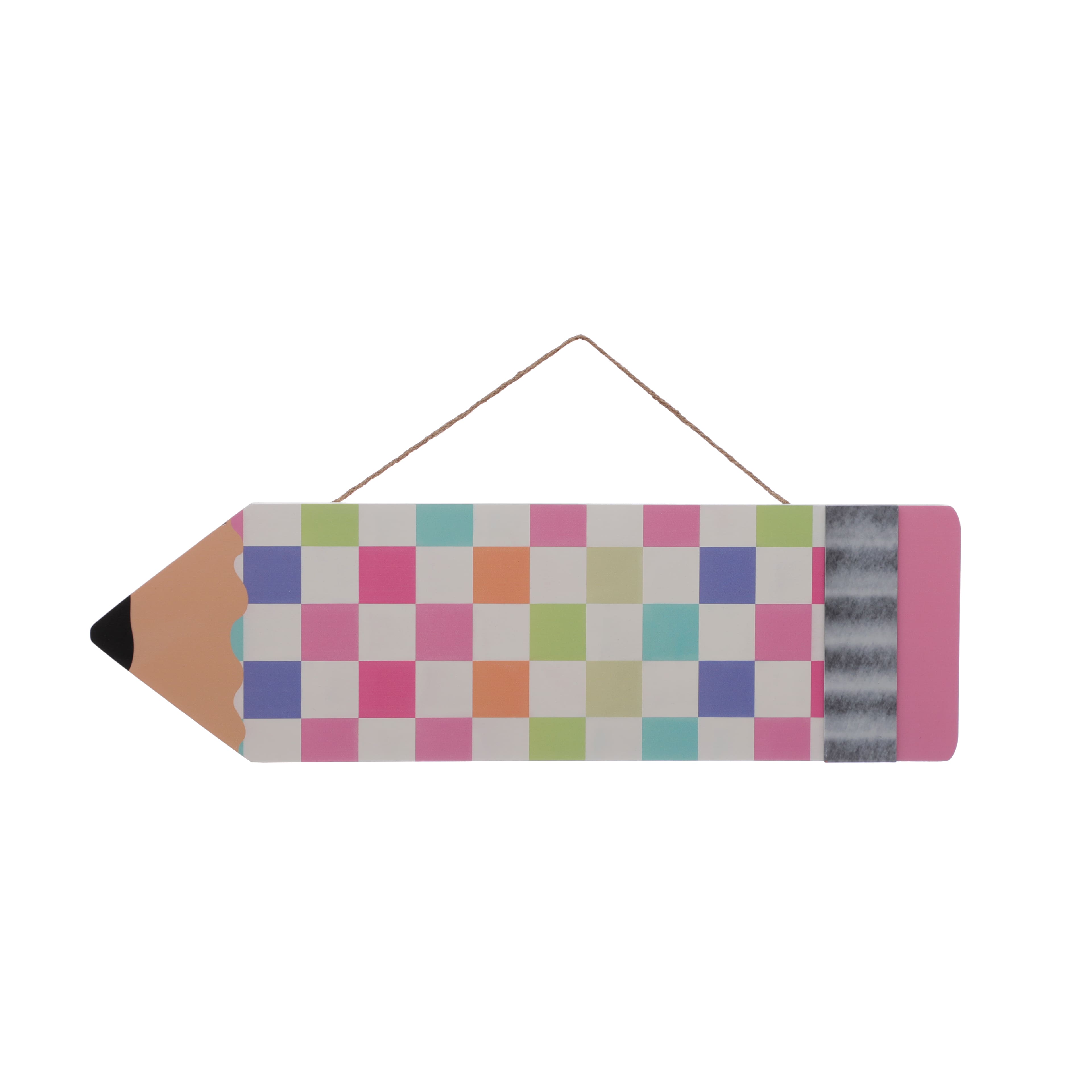 Class Rules! 23" x 7" Checkered Pencil Wall Décor by B2C™ | Michaels