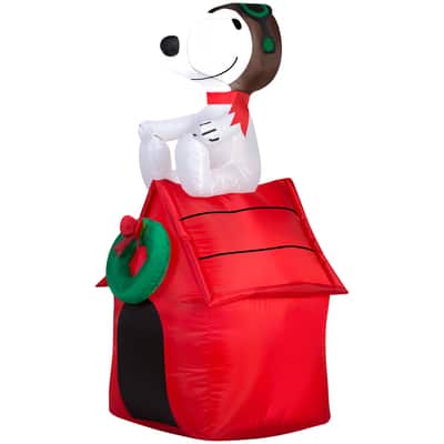 3.5ft. Airblown® Inflatable Snoopy on House | Michaels