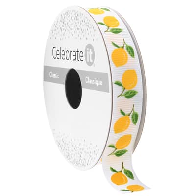 5/8" x 7yd. Lemon Ribbon by Celebrate It® Classic | Michaels