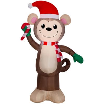 4ft. Airblown® Inflatable Christmas Monkey | Michaels