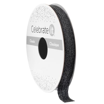 3/8" x 5yd. Black Woven Ribbon by Celebrate It™ Classic | Michaels