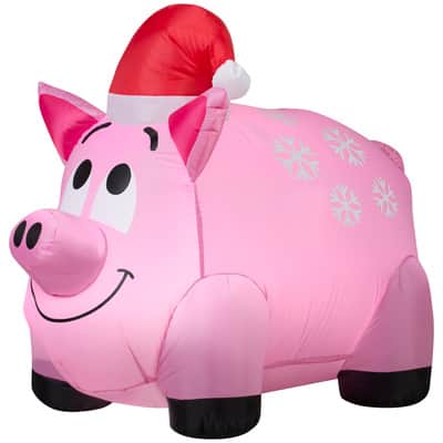 2.9ft. Airblown® Inflatable Christmas Pig | Michaels
