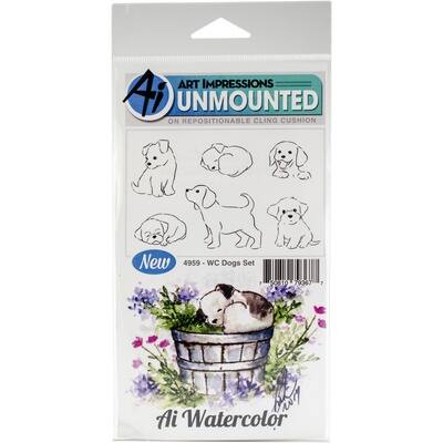 Art Impressions Watercolor Dogs Cling Rubber Stamps | Michaels