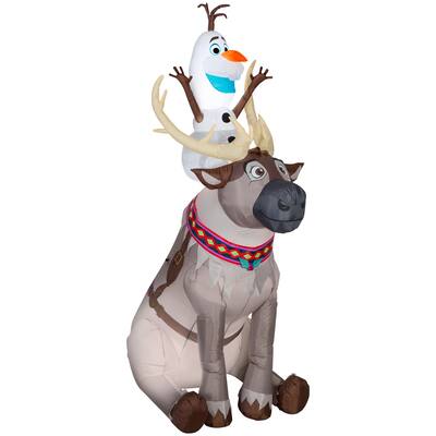 7.5ft. Airblown® Inflatable Olaf Sitting on Sven Scene | Michaels