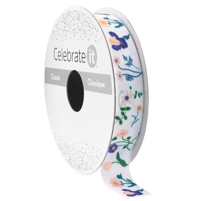 5/8" x 7yd. Floral Ribbon by Celebrate It™ Classic | Michaels