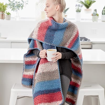 Caron ® Chunky Cakes™ I Wanna Crochet A Ruana | Projects | Michaels