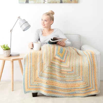 Caron ® Latte Cakes™ Center Out Crochet Throw | Projects | Michaels