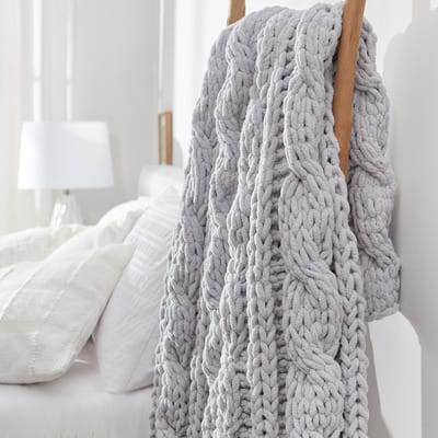 Red Heart® Loop-It™ Cleverly Cabled Throw | Michaels