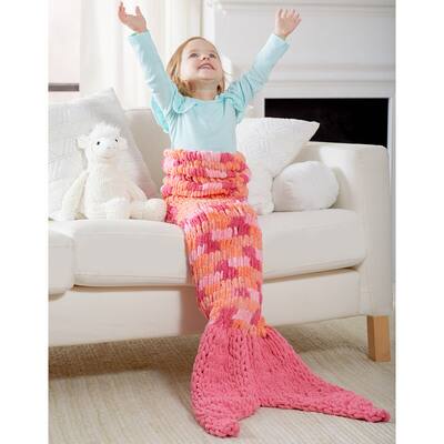 Red Heart® Loop-It™ Loopy Mermaid Tail Blanket | Projects | Michaels