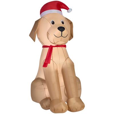 6ft. Airblown® Inflatable Christmas Golden Retriever | Michaels