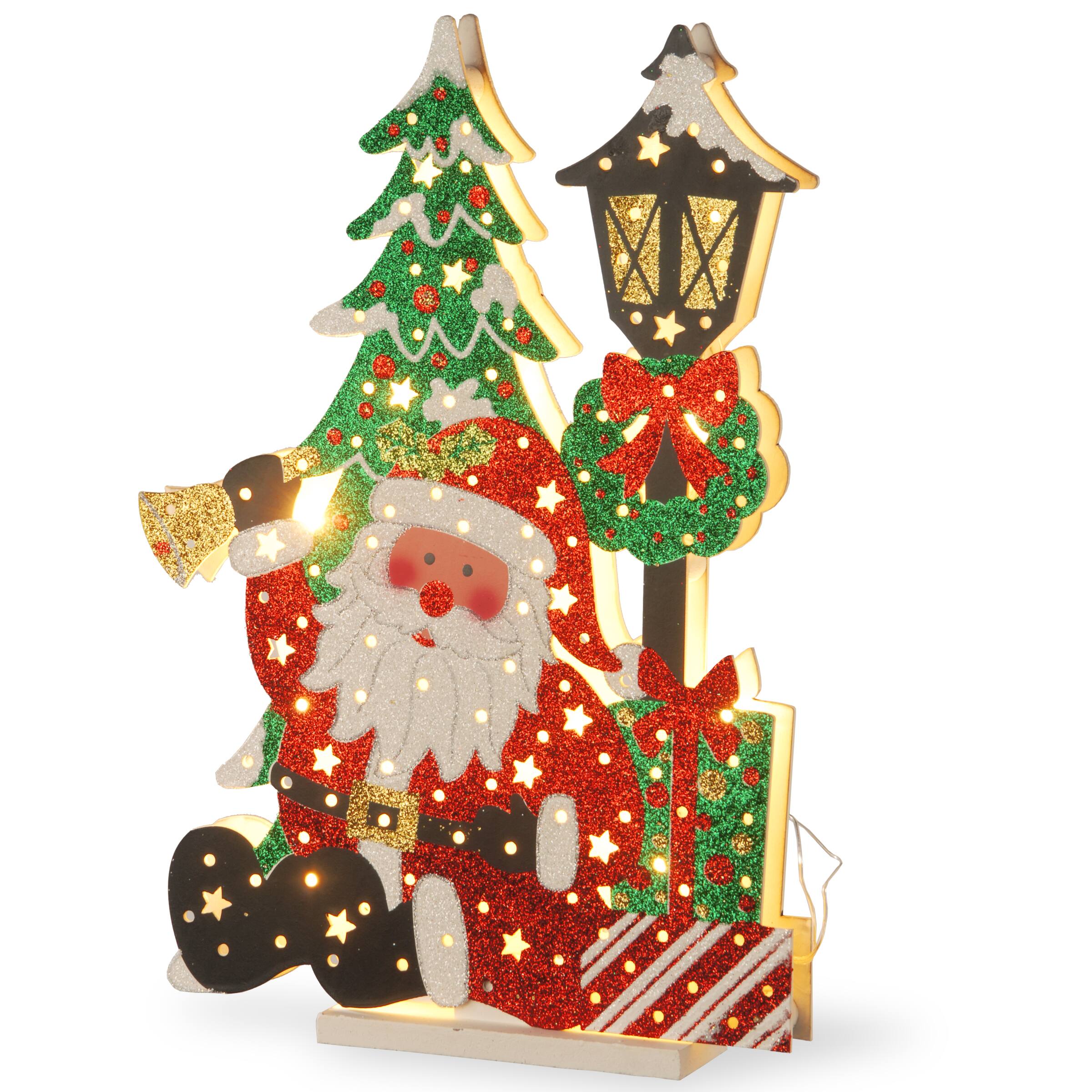 17" Pre-Lit LED Santa & Lamp Post | Michaels