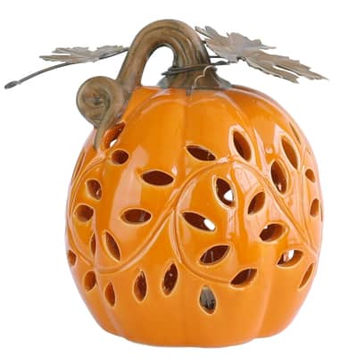 6" Ceramic Pumpkin LED Decoration | Michaels