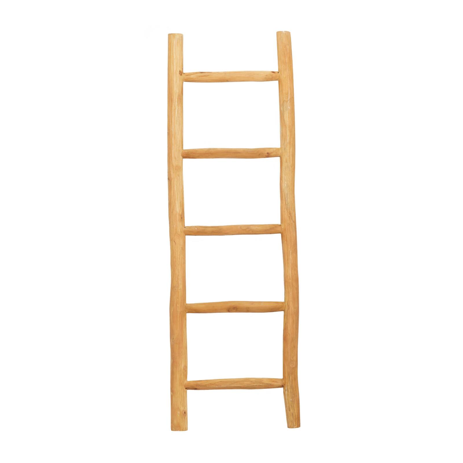 59" Brown Teak Wood Natural Ladder | Michaels