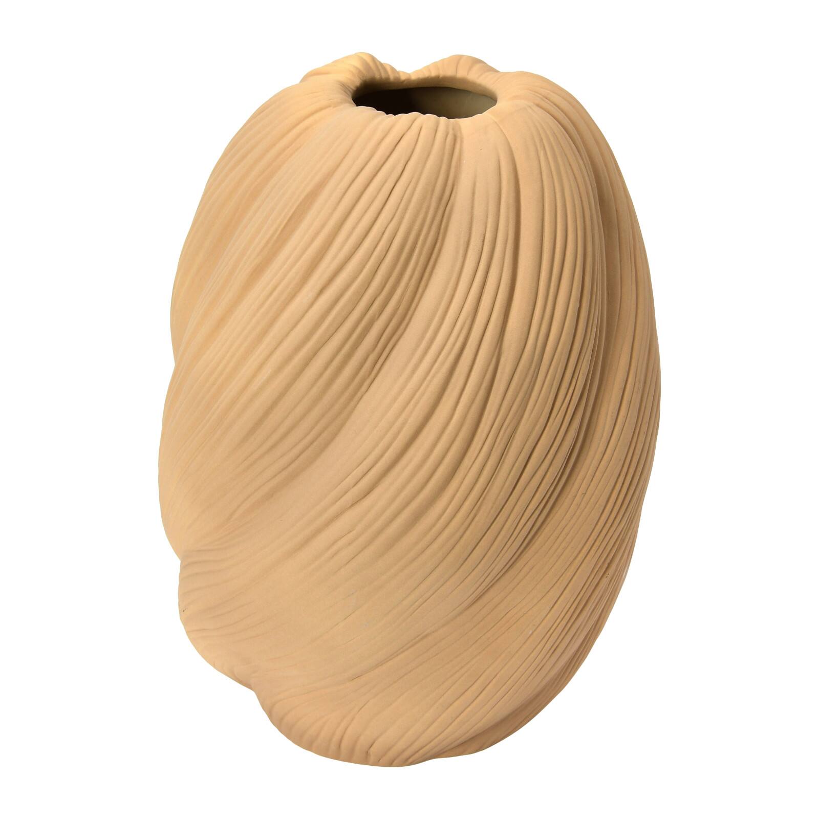 13" Putty Sand Stoneware Sculptural Vase | Michaels