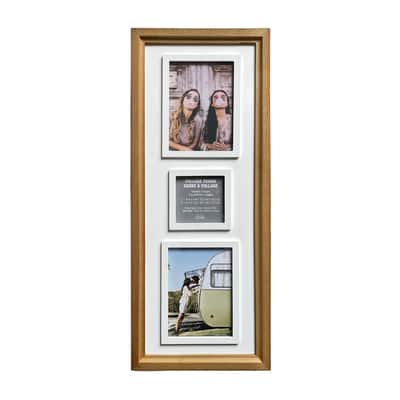 3 Opening Natural Woodgrain Collage Frame with Raised Mat by Studio ...