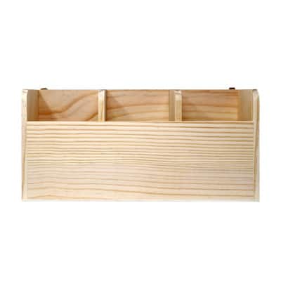 11.5" 3 Compartment Wood Wall Organizer Box | Michaels