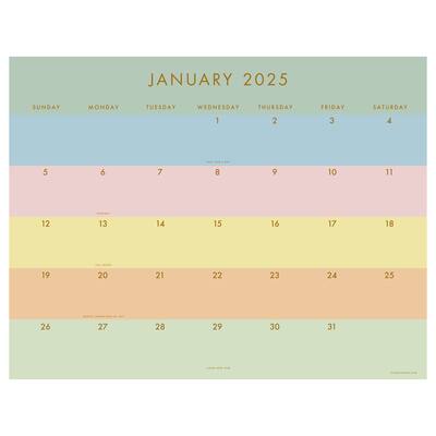 TF Publishing Large 2025 Super Stripe Monthly Blotter Desk Pad Calendar ...