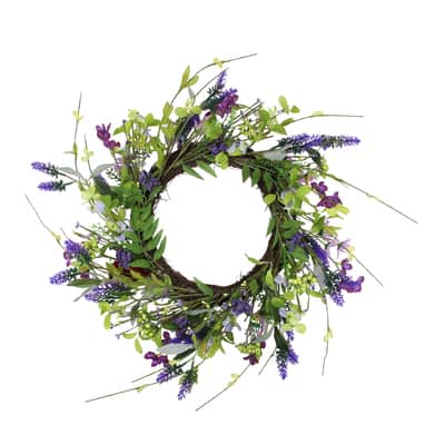 20" Lavender & Wild Flower Artificial Spring Wreath | Michaels