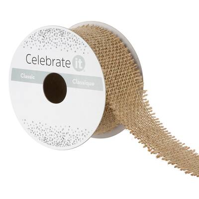 Buy in Bulk - 12 Pack: 1.5'' x 3yd. Fringe Burlap Ribbon by Celebrate ...
