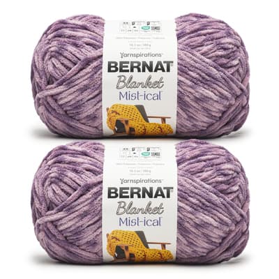 2 Pack Bernat® Blanket Mist-ical™ Yarn, Color: Purple Sky | Michaels