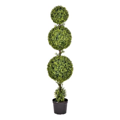 5ft. Artificial Triple Ball Green Boxwood Topiary | Michaels