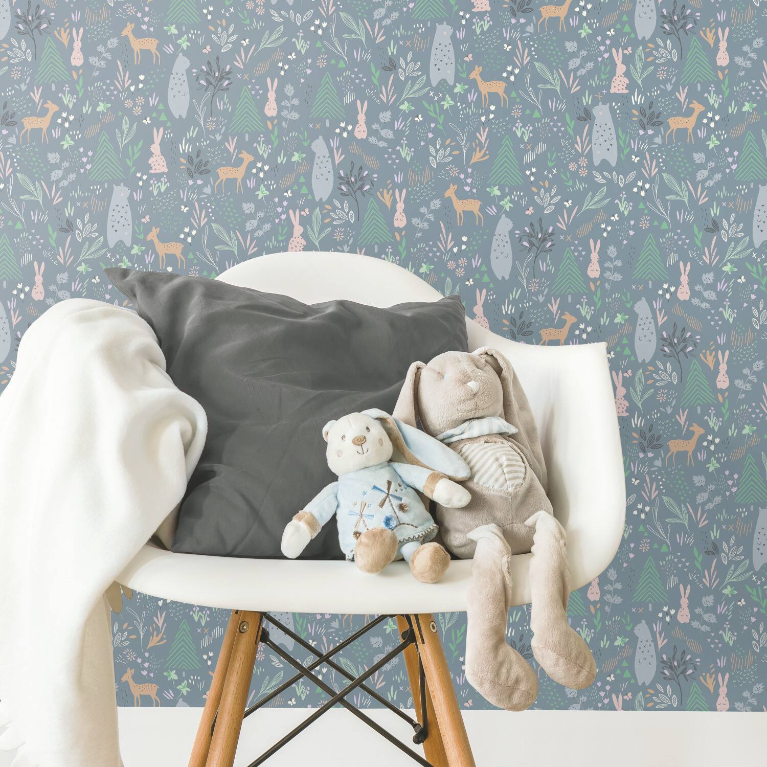 RoomMates Dark Gray Spring Forest Pals Peel & Stick Wallpaper | Michaels