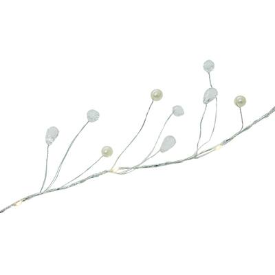 18ct. Silver Glitter LED Berry & Bead Garland String Lights by Ashland ...