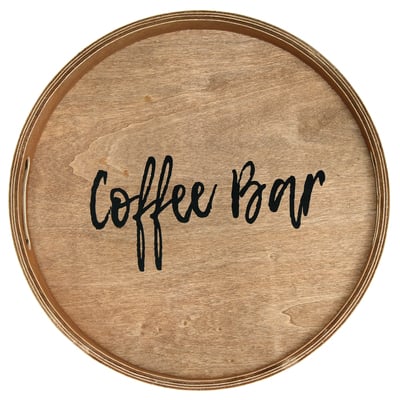 Elegant Designs™ 13.8" Round Coffee Bar Serving Tray with Handles ...