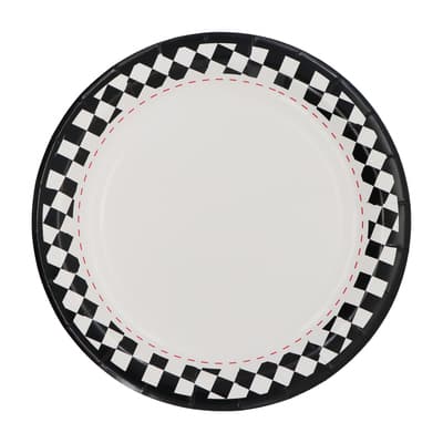 9" Black & White Checker Dinner Plates, 10ct. by Celebrate It™ | Michaels