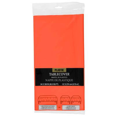 JAM Paper 108" Rectangular Plastic Table Cover, Color: Orange | Michaels