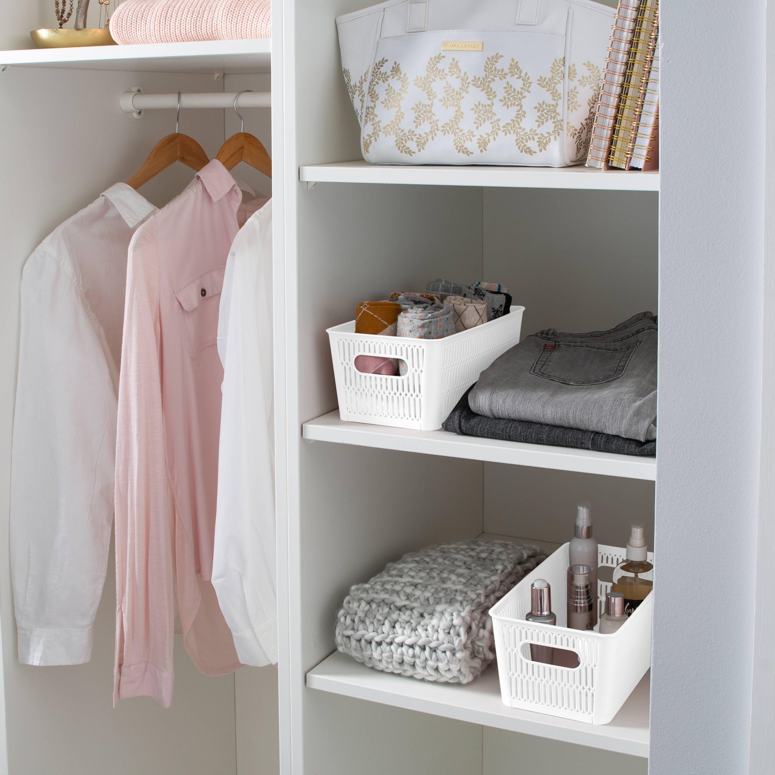 Simplify Slide 2 Stack It Small Storage Tote Baskets, 2ct. | Michaels