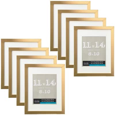 8 Pack: Gold Metallic Frame with Mat, Belmont by Studio Décor® | Wall ...