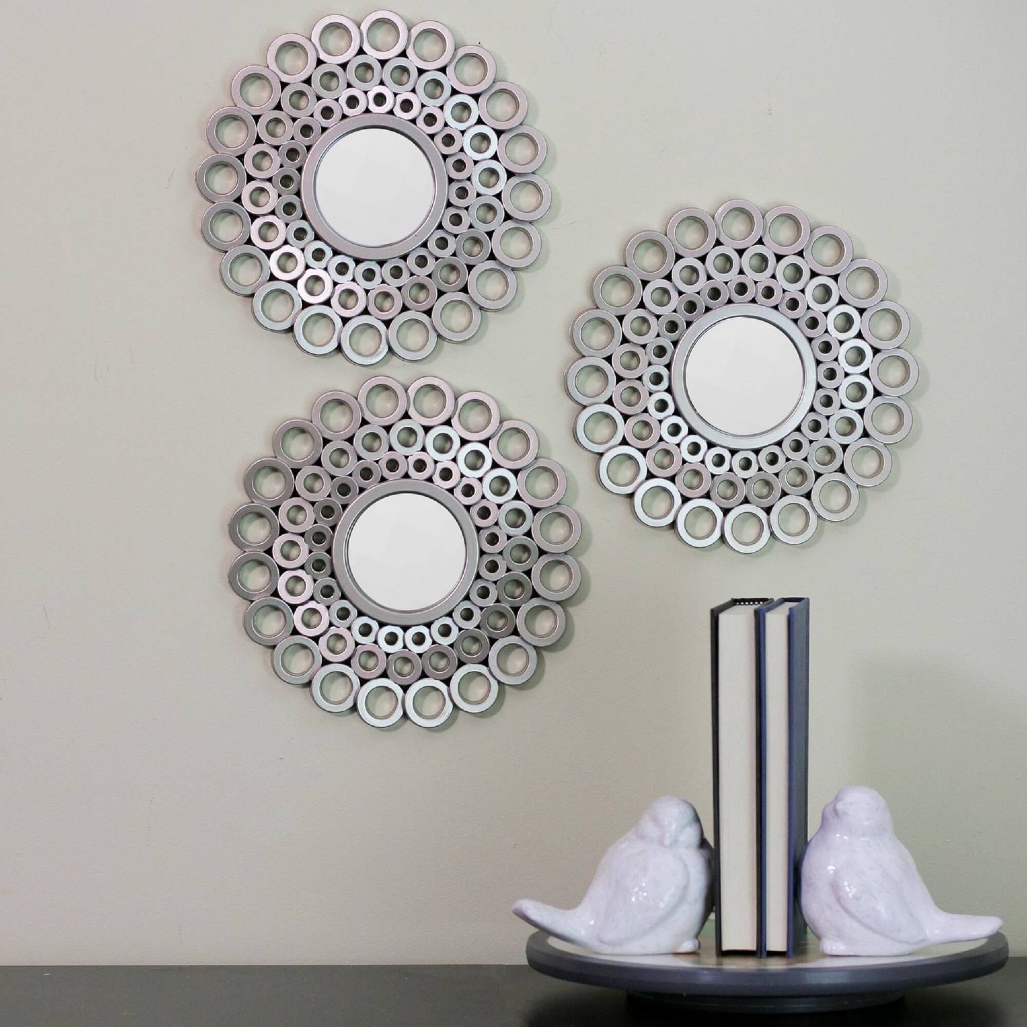 9.5" Silver Cascading Orbs Mirror Set | Mirrors | Michaels