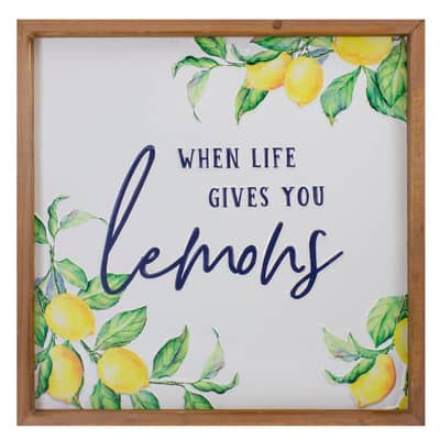 Wooden Framed When Life Gives You Lemons Metal Sign Spring Wall Décor ...
