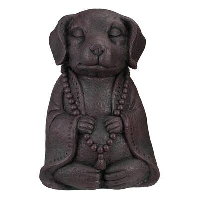17" Dark Gray Meditating Buddha Dog Outdoor Garden Statue | Michaels
