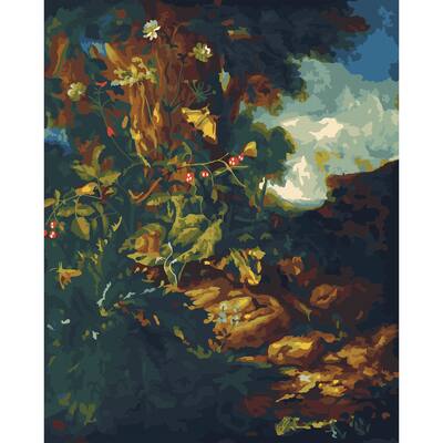 16" x 20" Dark Forest Paint-by-Number Kit with Wood Display Hanger by ...