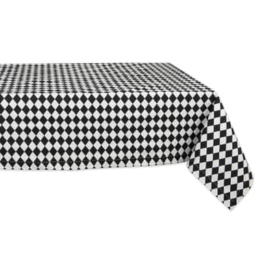 Black and Cream Harlequin Print Tablecloth 60" x 120" | Michaels