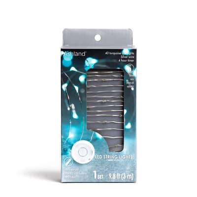 40ct. Turquoise Silver Wire LED String Lights by Ashland® | Michaels