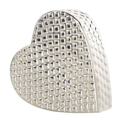 10" Silver Aluminum Heart Slanted Sculpture | Michaels