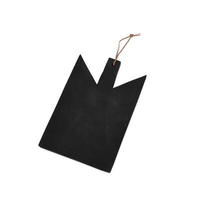 Hello Honey® 12" Black Geometric Wood Cutting Board with Leather Tie ...