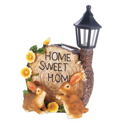 9.75" Solar Home Sweet Home Bunnies Statue | Michaels