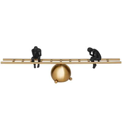 27" Gold Metal Thinking People Sculpture with Balancing Ladder | Michaels