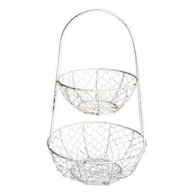 DII® Antique White Chicken Wire Tiered Stand | Michaels