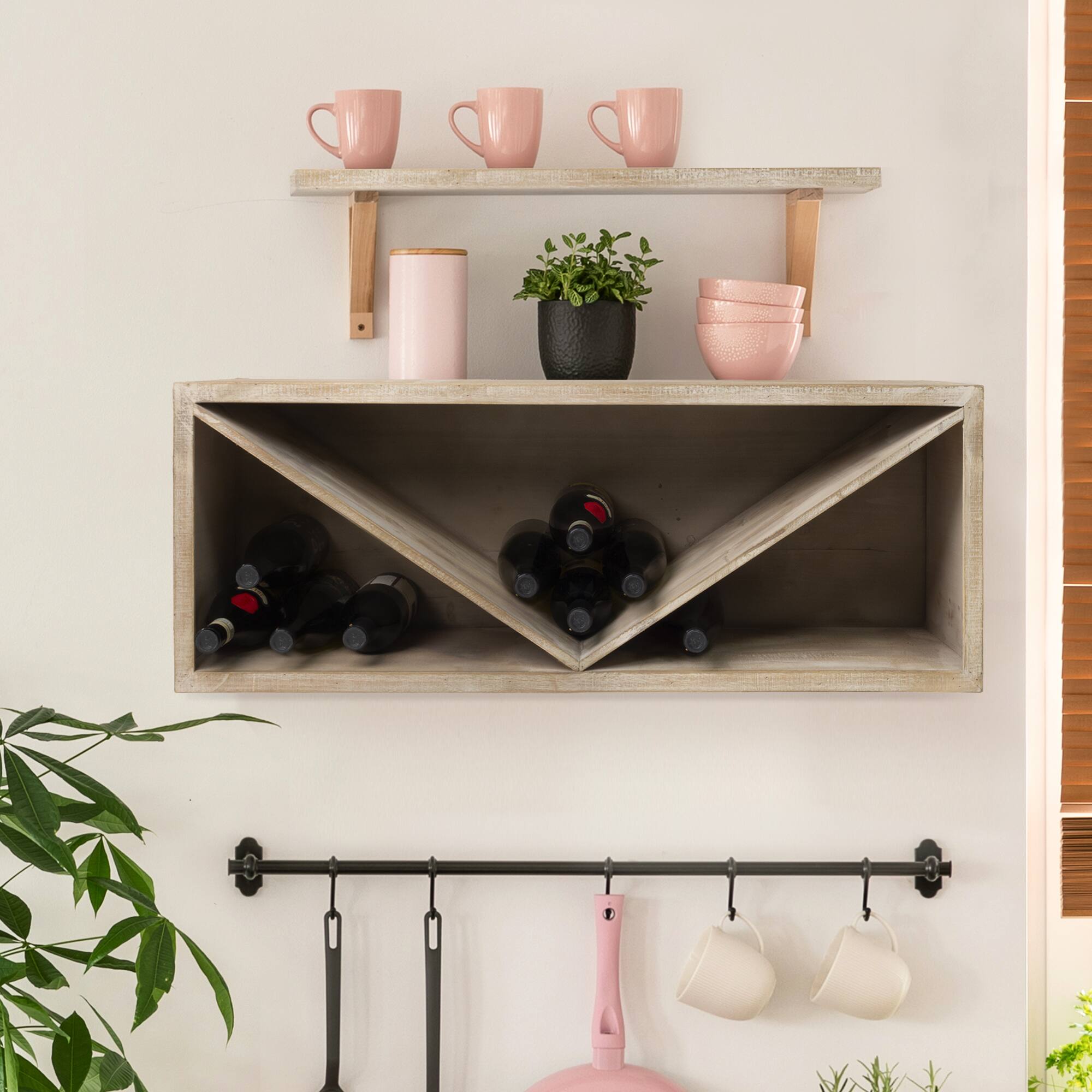 Natural Wooden Wine Bottle Display Shelf | Michaels