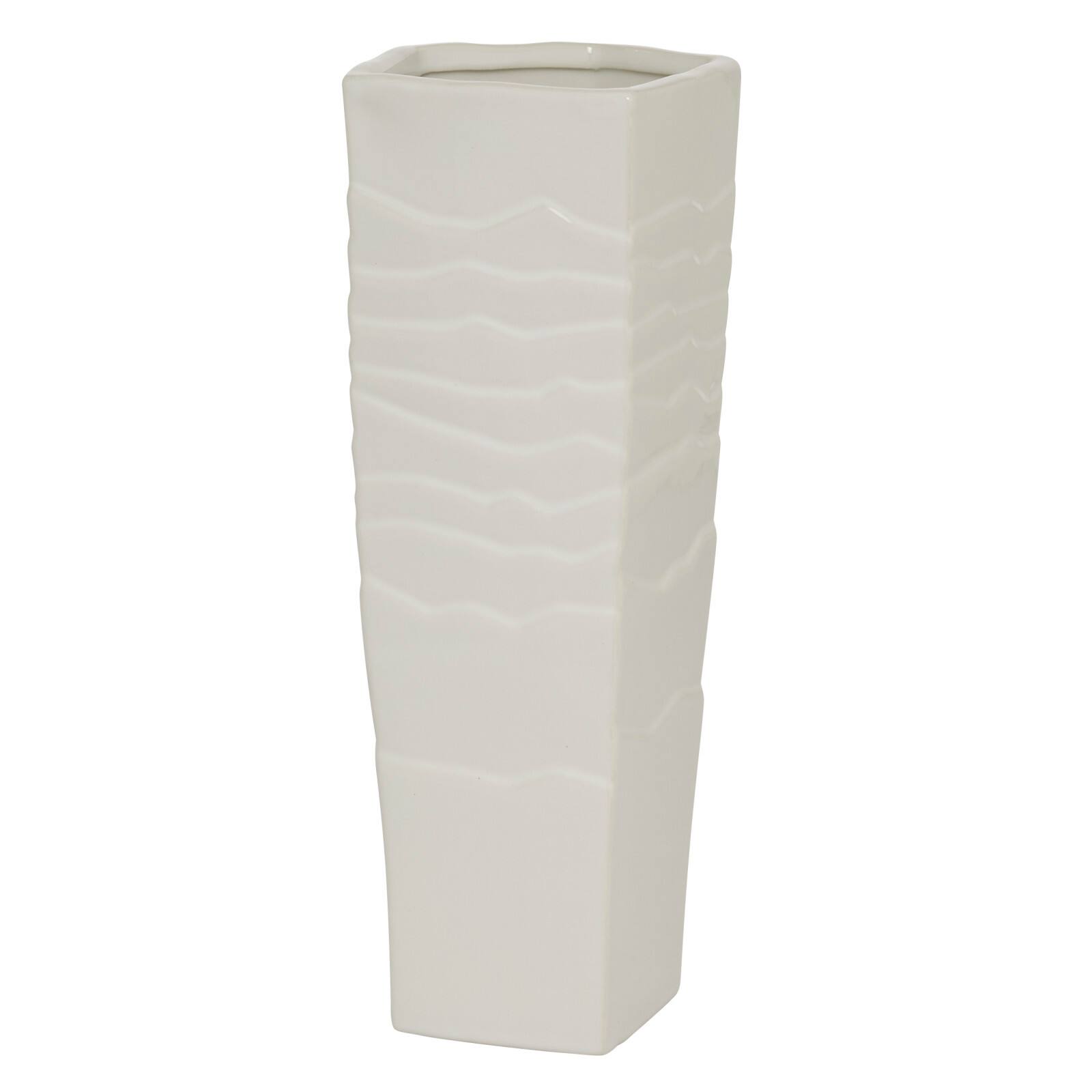 White Ceramic Contemporary Vase, 13" x 5" x 5" | Michaels