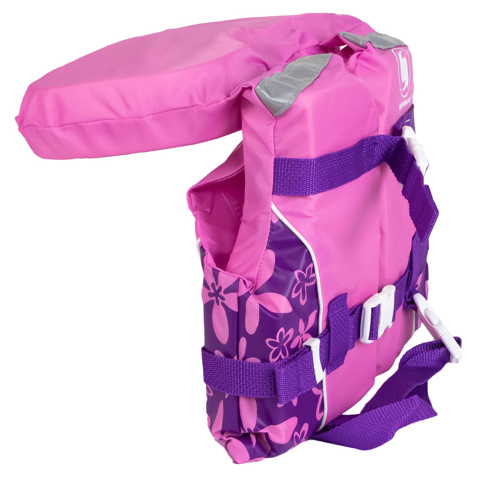 Swim Central 20" Pink & Purple Floral Girl Infant Life Jacket Vest with ...
