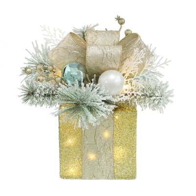 11" Gold & Champagne LED Square Gift Box Accent by Ashland® | Michaels