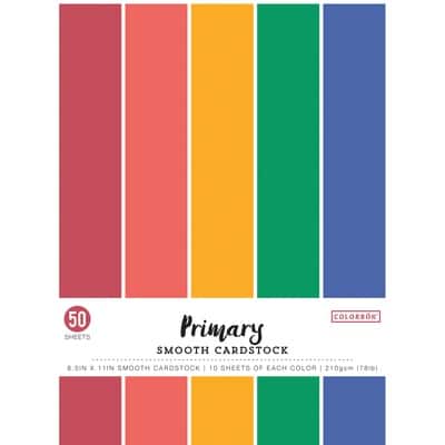 Colorbok® Primary 8.5" x 11" Cardstock Paper, 50 Sheets | Michaels