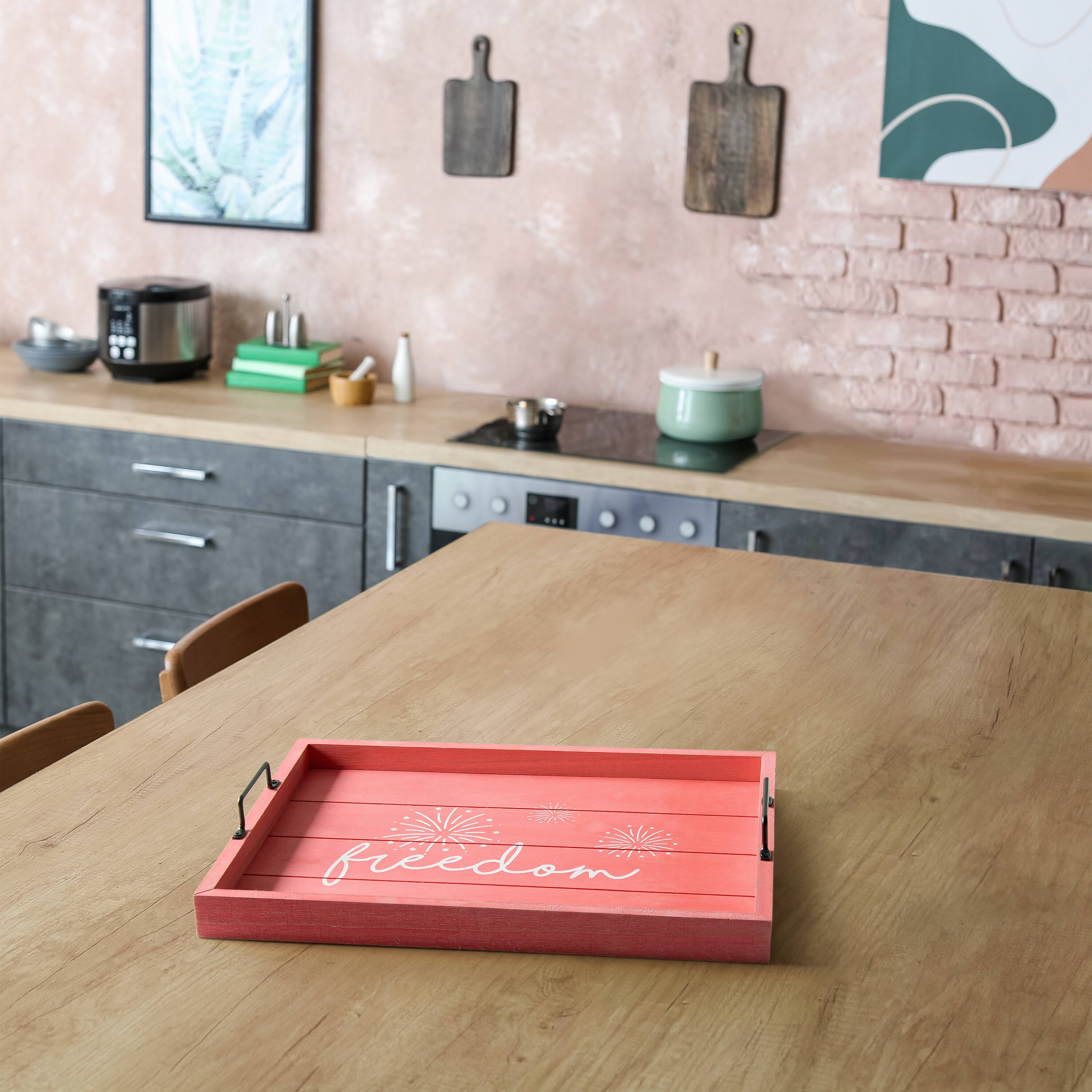 Elegant Designs™ 15.5" Freedom Serving Tray with Handles | Michaels