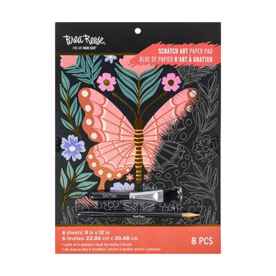 Brea Reese™ 9" x 12" Butterfly Scratch Art Paper Pad | Michaels